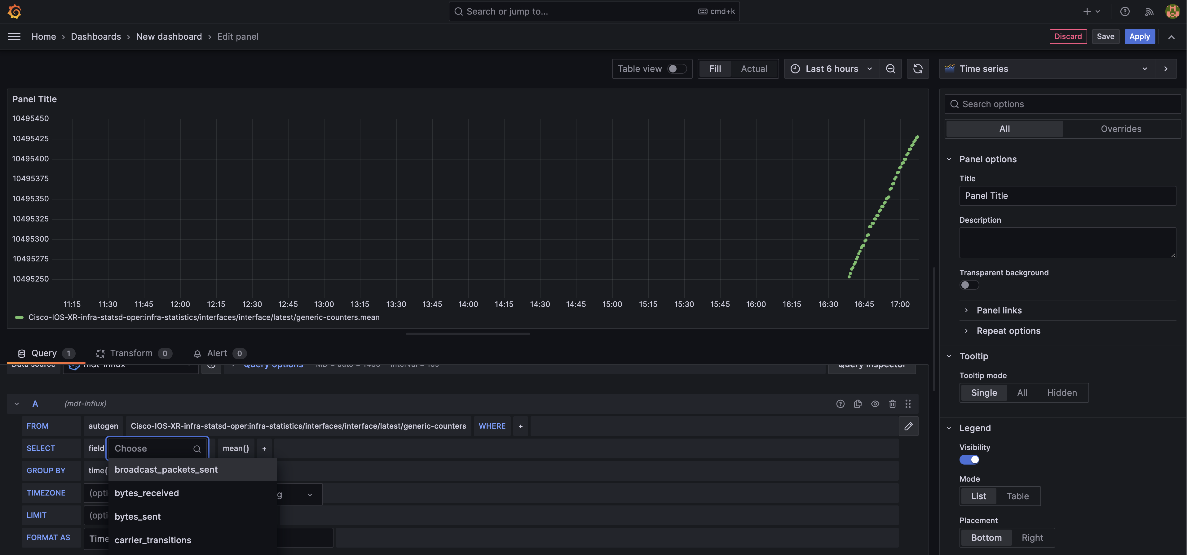 Dial-out Model-Driven Telemetry with TIG Stack | Programmability | XRdocs